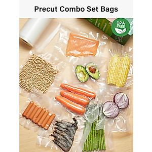 Kootek Vacuum Sealer Bags for Food, 8 in x 50 ft 2 Rolls Vacuum Seal Bag Rolls, Commercial Grade, BPA Free, Vac Freezer Bags for Food Storage, Meal Prep or Sous Vide
