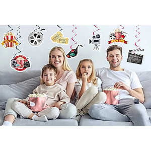 Movie Night Party Decorations for Hanging Swirls 30pcs - Hollywood Movie Theme Party Decorations Now Showing Movie Party Hanging Supplies