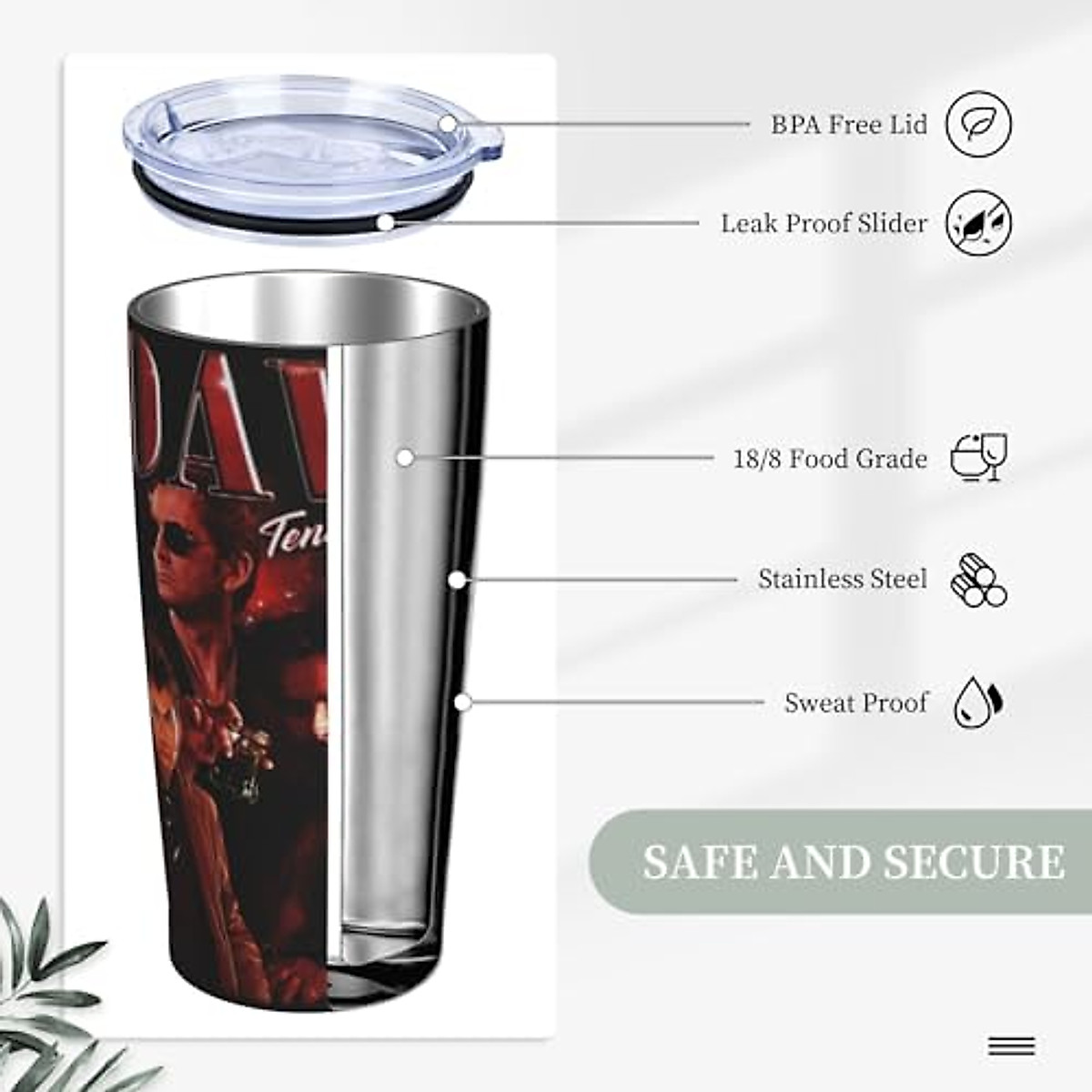OAEWRE David Actors Tennant Stainless Steel Mug Insulated Tumbler Coffee Mugs with Lids and Straw Double Wall Vacuum Cup 20oz