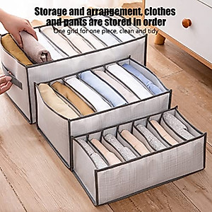 plplaaoo Clothes Drawer Organizer, Wardrobe Clothes Organizer, 7 Grids Large Capacity Stackable Odorless Fabrics Space Saving Clothes Storage Organizer for Bedroom Dorm Room(White)