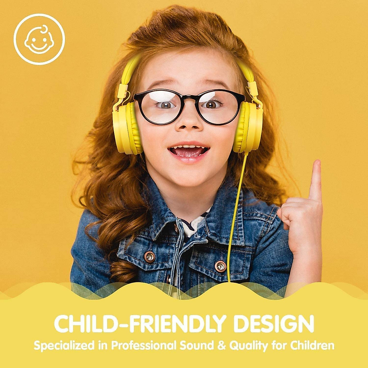 ONTA Kids Headphones for Boys Girls - Child Student Headset Wired plug Toddler Earphones School Teen on Ear for Ipad | Computer | Smart phone | Amazon Fire Tablet | Laptop | Plane Travel | Game,yellow