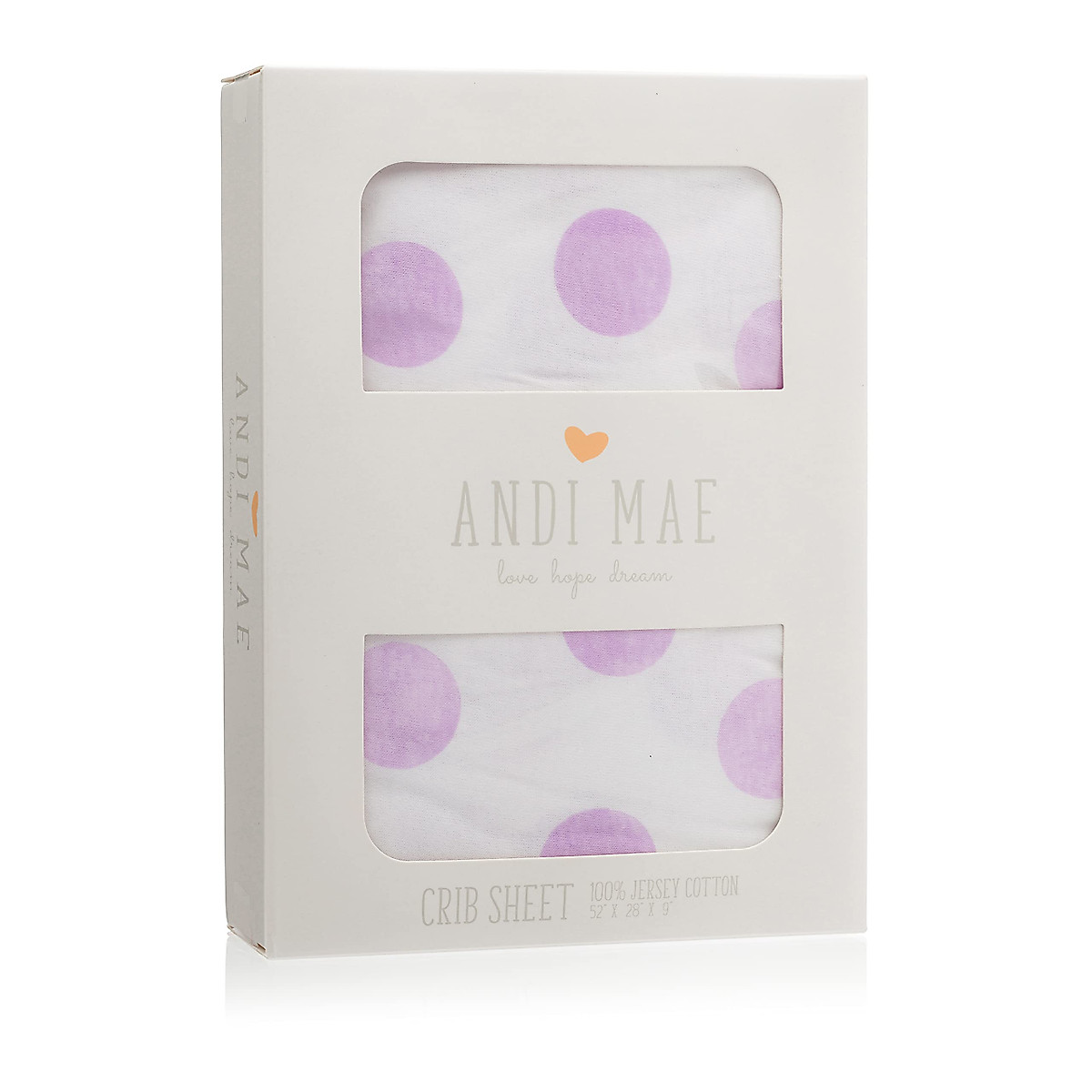 Andi Mae Crib Sheet - Purple Dots - 100% Jersey Cotton - Fits Standard Crib or Toddler Mattresses