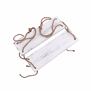 GOOHOCHY Wood Shelves Vintage Shelves Wall Hung Shelves Retro Bookshelf Swing Rope Floating Shelves Rustic Swing Mounted Bookshelf for Hanging Shelves for Wall White