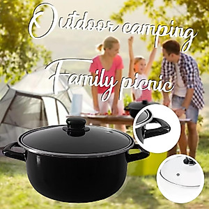 Deep fryer pot With Basket 4Quarts Enamel Stock Pot With Lid Sauce Pot Deep Fryer Pot Suitable Frying Fries,fish Cooking Soup Glass Glaze Easy to Clean High temperature resistance of 900 ° F