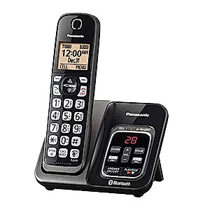 Panasonic KX-TG833SK Bluetooth Link2Cell Cordless Phone with Voice Assist and Answering Machine = 3 Handsets