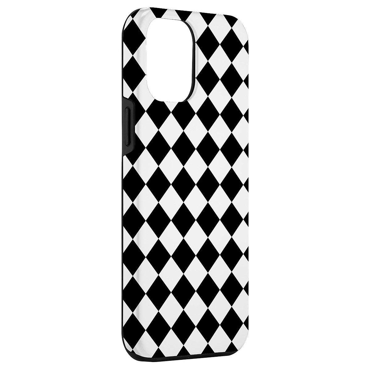 iPhone 13 Pro Max Black And White Checked Checkerboard Pattern Case