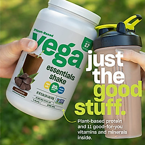 Vega Essentials Plant Based Protein Powder, Chocolate - Vegan, Superfood, Vitamins, Antioxidants, Keto, Low Carb, Dairy Free, Gluten Free, Pea Protein for Women & Men, 1.4 lbs (Packaging May Vary)