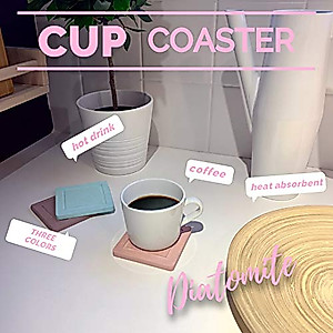 Sunny Eli Diatomite Cup Coaster Mat 2 Pack, Coasters for Drinks, Diatomite Cup Holder Mat, Coasters, Fast Water Absorbent Coasters, Self-Dry Diatomaceous Cup Holder, Small Plant Tray (Desert Mauve)
