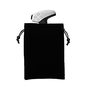 EFENDIZ Drawstring Pouch, Black Velvet Bag 7.6 x 10.6 Inches, Red Velvet Lining Inside, Pouch for Organizing and Storage at Home or When Traveling