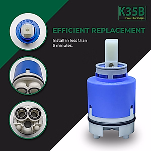 Kerox K40B 40mm Faucet Cartridge - Ceramic Mixing Single-Lever Cartridge, Bathroom Sink Faucets & Parts for Home Plumbing Repair and Improvement, fits La Torre & American Standard Faucets