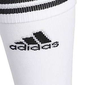 adidas Copa Zone Cushion 4 Soccer Socks (1-Pair) for Men, Women, Boys and Girls, White/Black, Medium