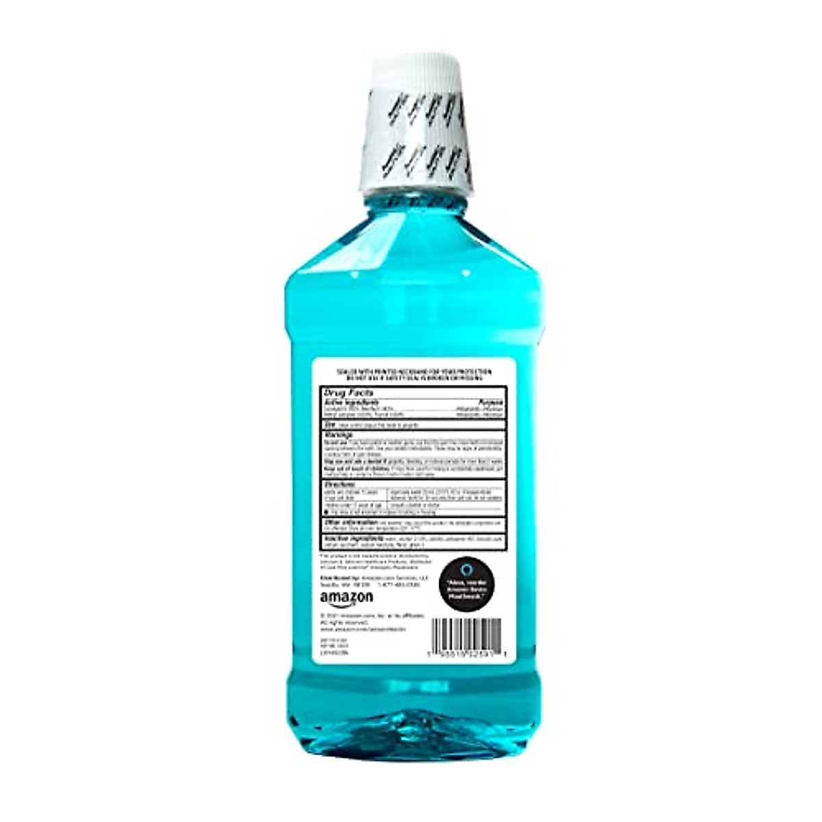Amazon Basics Antiseptic Mouthwash, Blue Mint, 1 Liter, 33.8 Fluid Ounces, 1-Pack (Previously Solimo)