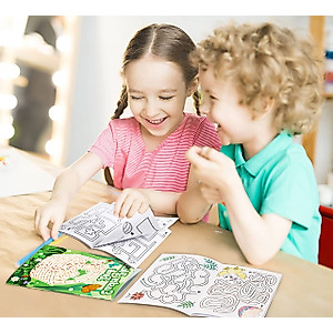 Winrain 4PCS Easter Basket Stuffers Maze Books for Kids, Children Crafts Games Activities, Ages 3-5, 4-8, 6-8, 8-12(160 Mazes of 4 Difficulty Levels)