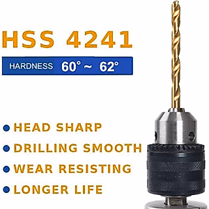 KEWAYO 13-Piece HSS Twist Drill Bit Set - Titanium Nitride Coated High Speed Steel, 1.5 to 6.5mm, Jobber Length for Metal, Cast Iron, Wood, Plastic - Complete with Metal Storage Case