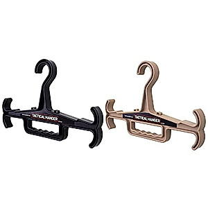 Tactical Hanger by HICE | Bundle of 2 | Original Heavy Duty Hanger | 200 lb Load Capacity | for Body Armor, Police Gear, Military Gear, Survival Gear and Equipment (Black and Tan)
