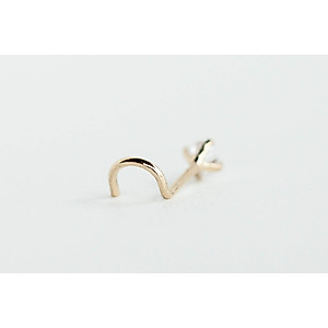 14k Gold Cubic Zirconia Nose Ring (3mm)