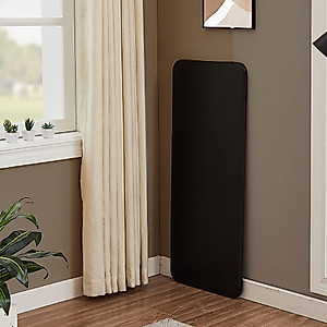 VECELO Folding Table Desk 47’’ with Collapsible Legs & Vinyl Upholstery, No Assembly Needed, Metal, Black, 47'' x 20'