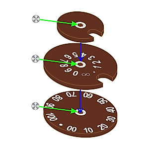 LITKO Circle Combat Dials | Wound Health Tracker | Life Counter | Tabletop Games | Collectible Card Games | Living Card Games | Role Playing | RPG | 0-100 (Brown)