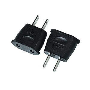 EU Euro Europe to US USA Power Jack Wall Plug Converter Travel Adapter Adaptor (10 PCS)