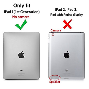 Fintie Folio Case for Original iPad 1st Generation - Slim Fit Vegan Leather Stand Cover with Stylus Holder for iPad 1st Generation 2010, Black