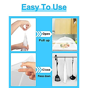 Comforer Food Cover Mesh Food Tent, 17 Inches, Nylon Covers, Pop-Up Umbrella Screen Tents, Collapsible and Reusable Patio Bug Net for BBQ, Picnics, Parties, Camping, Outdoor - 6 Colors