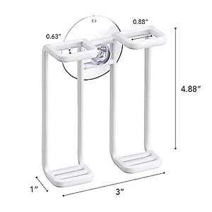 YAMAZAKI home 2530 Toothbrush Holder-Suction Cup Organizer for Bath, One Size, White