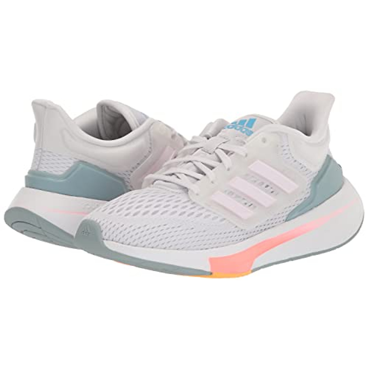adidas Women's EQ21 Running Shoe, Dash Grey/Almost Pink/Acid Red, 8