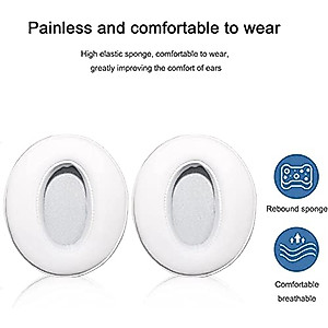 HD4.50BT Replacement Ear Pads Quite-Comfort Protein Leather, Earpads Cushions for Sennheiser HD4.50BT, HD4.50BTNC, HD4.40BT, HD450BT HD430 HD440 HD350BT HD400S HD458BT HD300 Headphones(White)