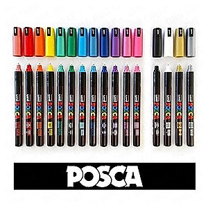 POSCA Paint Marker Pens PC-1MR 0.7mm Nib Full Range of 16 Colours