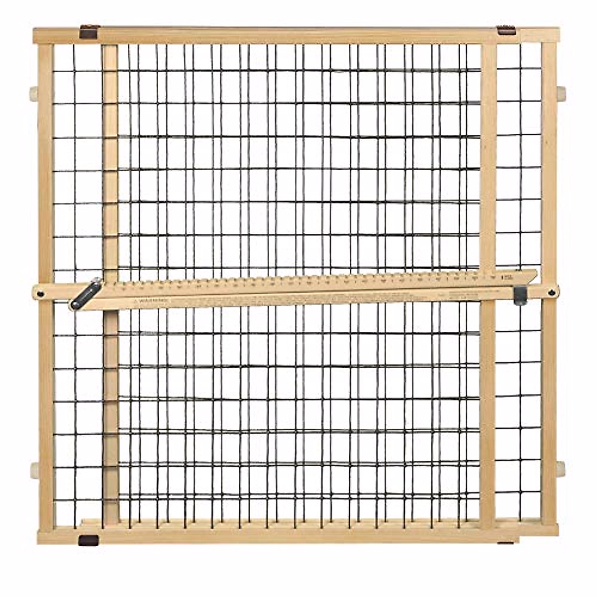 MYPET North States 50" Extra Wide Wire Mesh Petgate. Hassle free install with no tools. Pressure Mount. Fits 29.5"-50" wide (31" Tall, Sustainable Hardwood)