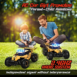 BLUEJAY Remote Control Car for Boys, RC Cars, 1:12 Monster RC Truck Off Road with LED Headlight and Rechargeable Battery Gifts for Adults Boys 8-12