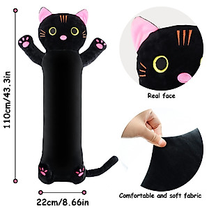 Long Cat Plush Body Pillow, 43'' Long Cat Stuffed Animals Cute Soft Plushies Kawaii Kitten Plush Pillow Doll Toy Cute Plushies Gifts for Kids Girlfriend Birthday