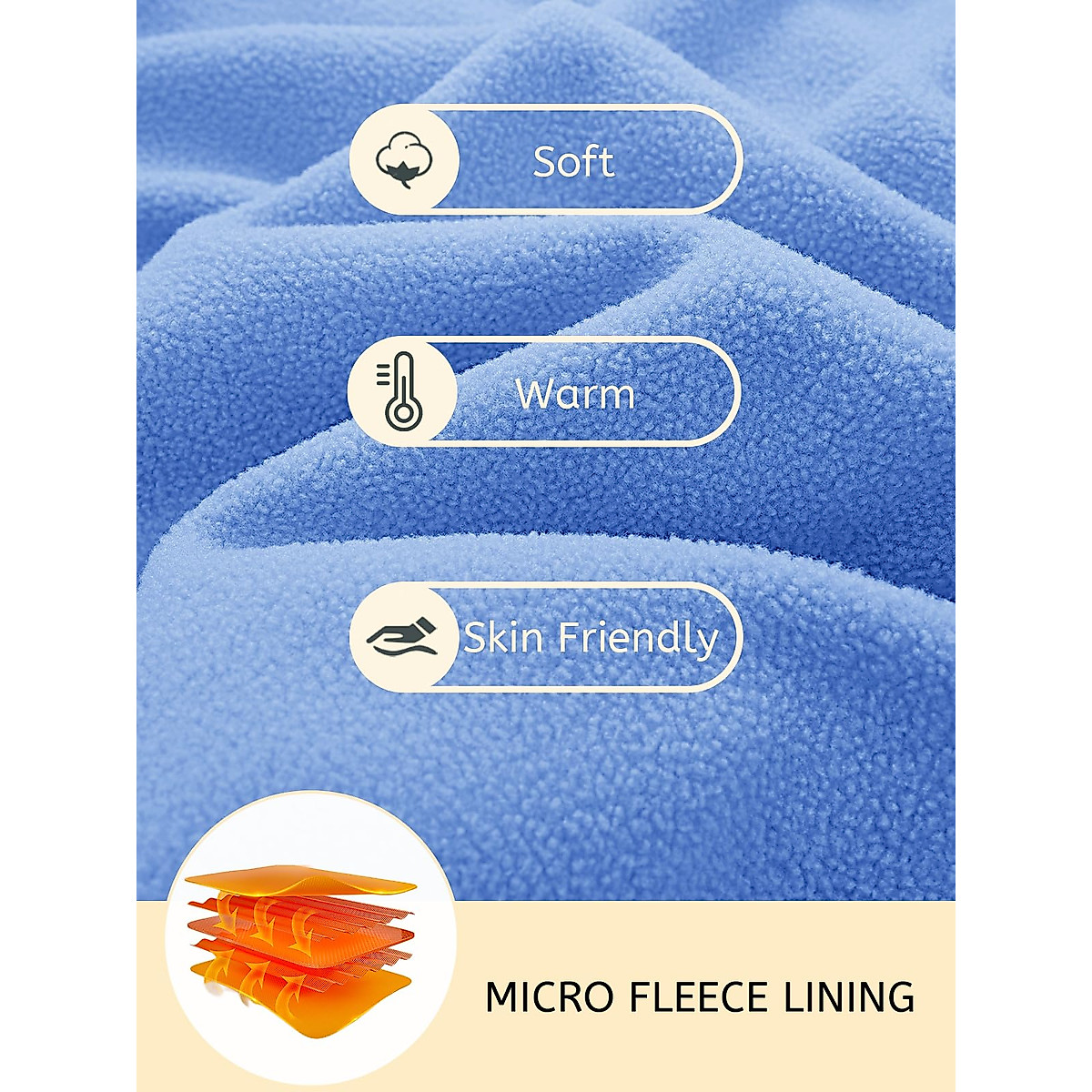 MAGCOMSEN Winter Sweatshirts For Men Bomber Sweatshirts Thick Cotton Sweatshirts Sherpa Sweatshirt Fleece Lining Casual Warm Sweatshirts Pale Blue, X-Large