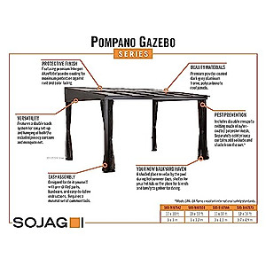 Sojag Pompano 10 Ft. X 10 Ft. Wall Gazebo