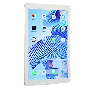 ANGGREK 10.1 Inch Tablet, 4GB RAM 64GB ROM, 1920x1200 HD Display, Dual Card Dual Standby, Dual Camera, 5000mAh Battery, 10 OS, Silver (US Plug)