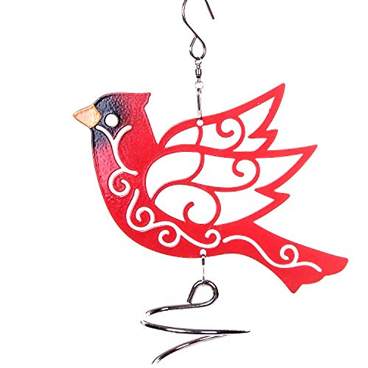 18" Wind Spinner Outdoor Hanging Metal Figurine Spinner for Garden Décor Ornament Lawn Yard Patio,Cardinal