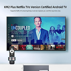 Android 11.0 TV Box, MECOOL KM2 Plus 2GB 16GB Smart TV Box with Netflix Certified, Google Assistant Dolby Atmos, TV Box 4K Support AV1, 2.4G/5G, Ethernet, WiFi 5, BT 5.0 with Amlogic S905X4 (Black)