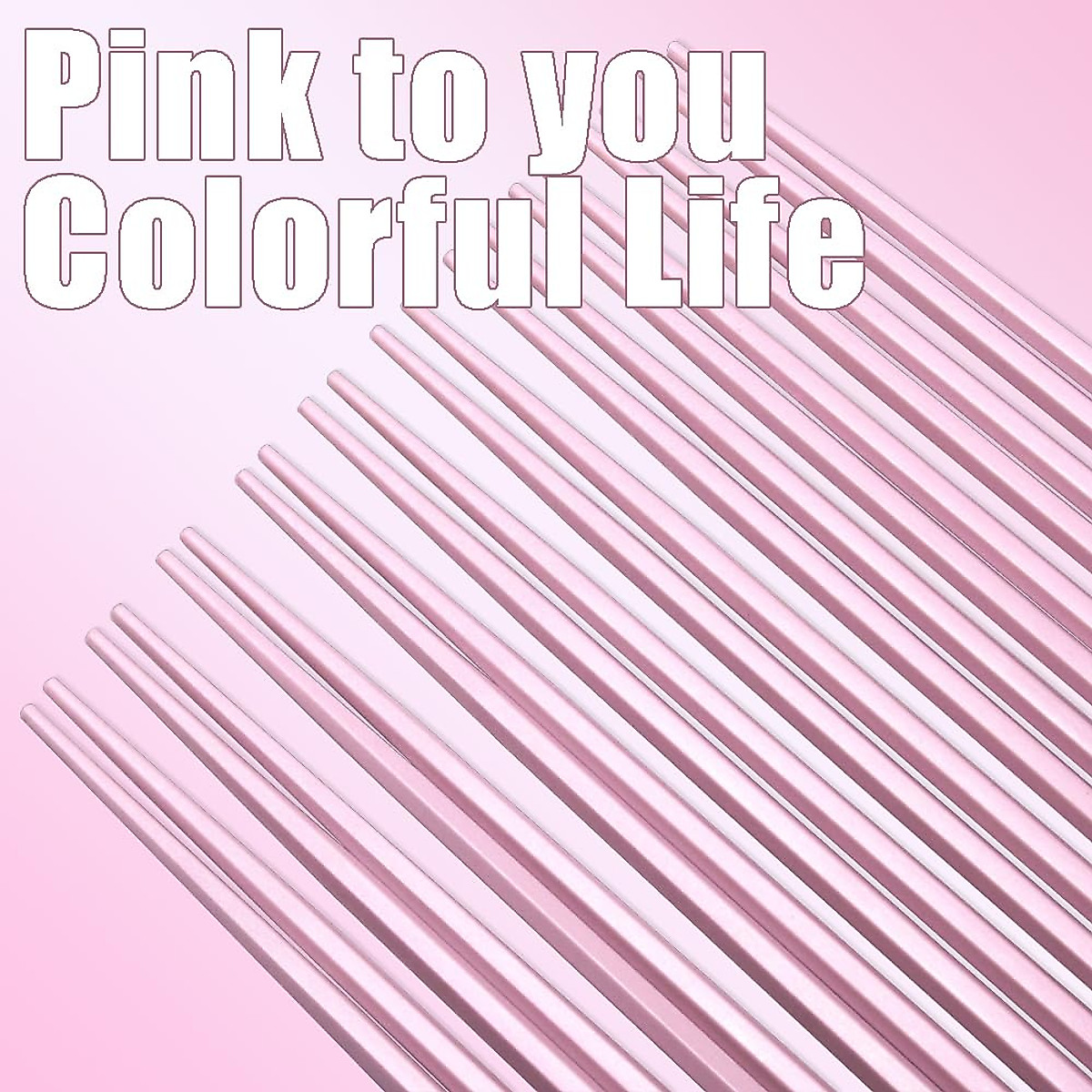 10 Pairs Fiberglass Chopsticks Reusable,Cute Reusable Chopsticks,9 Inch(Pink Chop sticks reusable dishwasher safe）