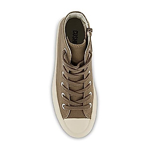 CUSHIONAIRE Women's Vespa high top Canvas Sneaker +Memory Foam and Side Zipper, Olive 6