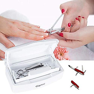 Gusnilo Nail Art Tools, Plastic Storage Box for Nail Tools,Manicure Tool, Tweezers, Hair Salon, Spa and Trimmer Manicure Equipment (1 piece, White)