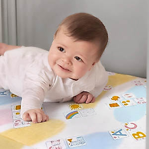 Dream On Me Asheville 4” Firm Fiber Crib and Toddler Mattress, Waterproof, GreenGuard Gold Certified, Dual-Sided , White Embossed Cover, Lightweight Reversible Design