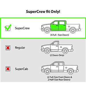 Goodyear Shatterproof in-Channel Window Deflectors for Ford F150 2015-2020 SuperCrew (fit for Ford F250-F550 17-23), Rain Guards, Window Visors, Vent Deflector, Truck Accessories, 4 pcs- GY003407