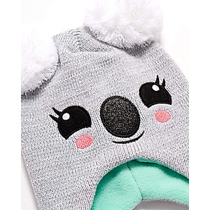 ABG Accessories Girls Critter Winter Hat and 2 Pair Gloves or Mittens (Toddler/Little Girls), Size Age 4-7, Koala Gloves