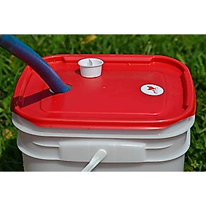 RentACoop 5 Gallon Chicken BPA-Free Plastic Bucket Waterer Set with 4 Horizontal Nipples - Corner Placement