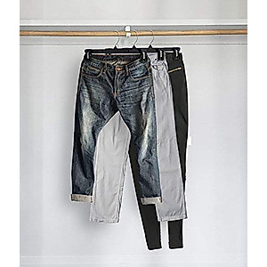 NAHANCO 6008B, 8” Plastic Skirt/Pant Hangers with Pinch Grips, Metal Swivel Hook, Black, Bulk Pack of 200