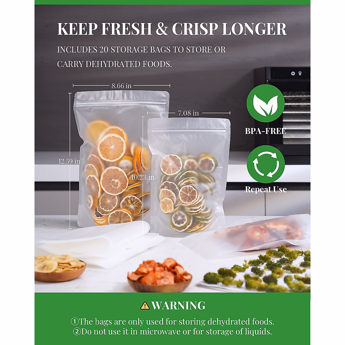 Stainless Steel GDOR Food Dehydrator with 8 Trays, Digital Adjustable Timer & Tempe Control Food Dryer Machine for Jerky, Vegetable, Fruit, Meat, Dog Treat, Herb, and Yogurt, Include More Accessories