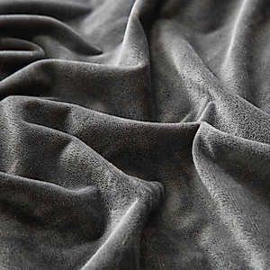 SE SOFTEXLY Velvet Duvet Cover King Size, Soft Flannel Duvet Cover with Zipper Solid Breathable Silky Velour Comforter Cover, Cozy Winter Duvet Cover Set with 2 Pillowcases, 90" x 104", Charcoal Grey