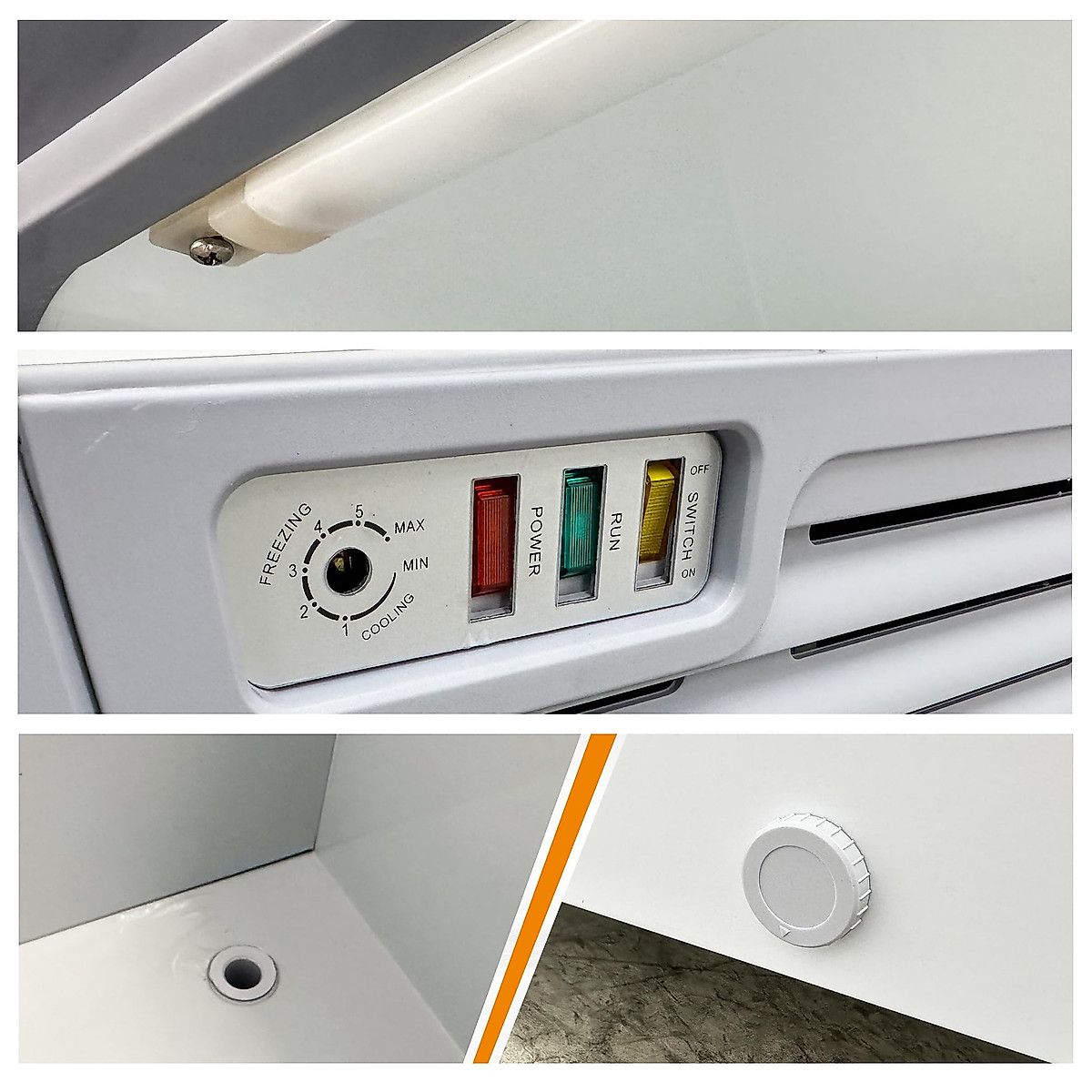 Chest Freezer Glass Door slide Commercial Ice Cream Freezer 49" White Stand Alone Curve Display Top w/Storage Baskets - 13 Cu.Ft…XS-360YXL