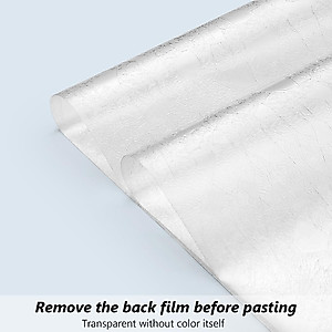 NINETREX Window Privacy Film,Stained Glass Frosted Window Film,Decorative 3D Vinyl Cling Decals,Static Cling Sticker Non-Adhesive for Home,Colorful Gravel,17.5 x 157.4Inches