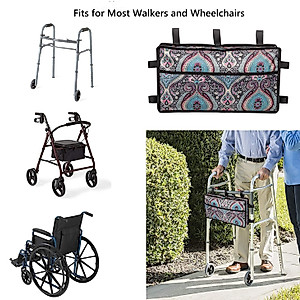 Walker Bag - Walker Storage Bag, Wheelchair/Walker Accessories Bag, Walker Pouch for Folding Walker, Universal Fit for Wheelchair, Rollator, Scooter.